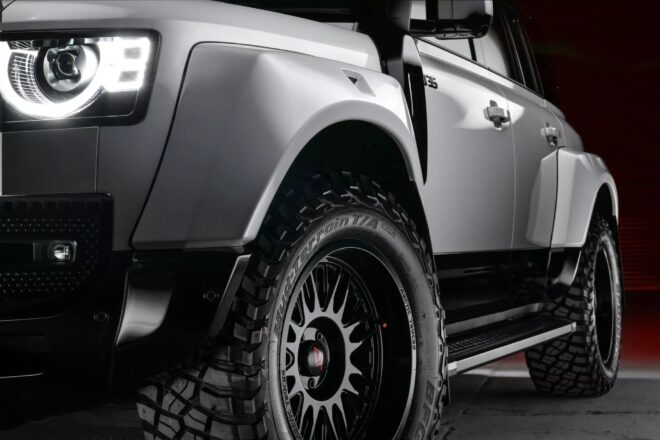 Land Rover Defender is ready for offroad with giant bumpers and off ...